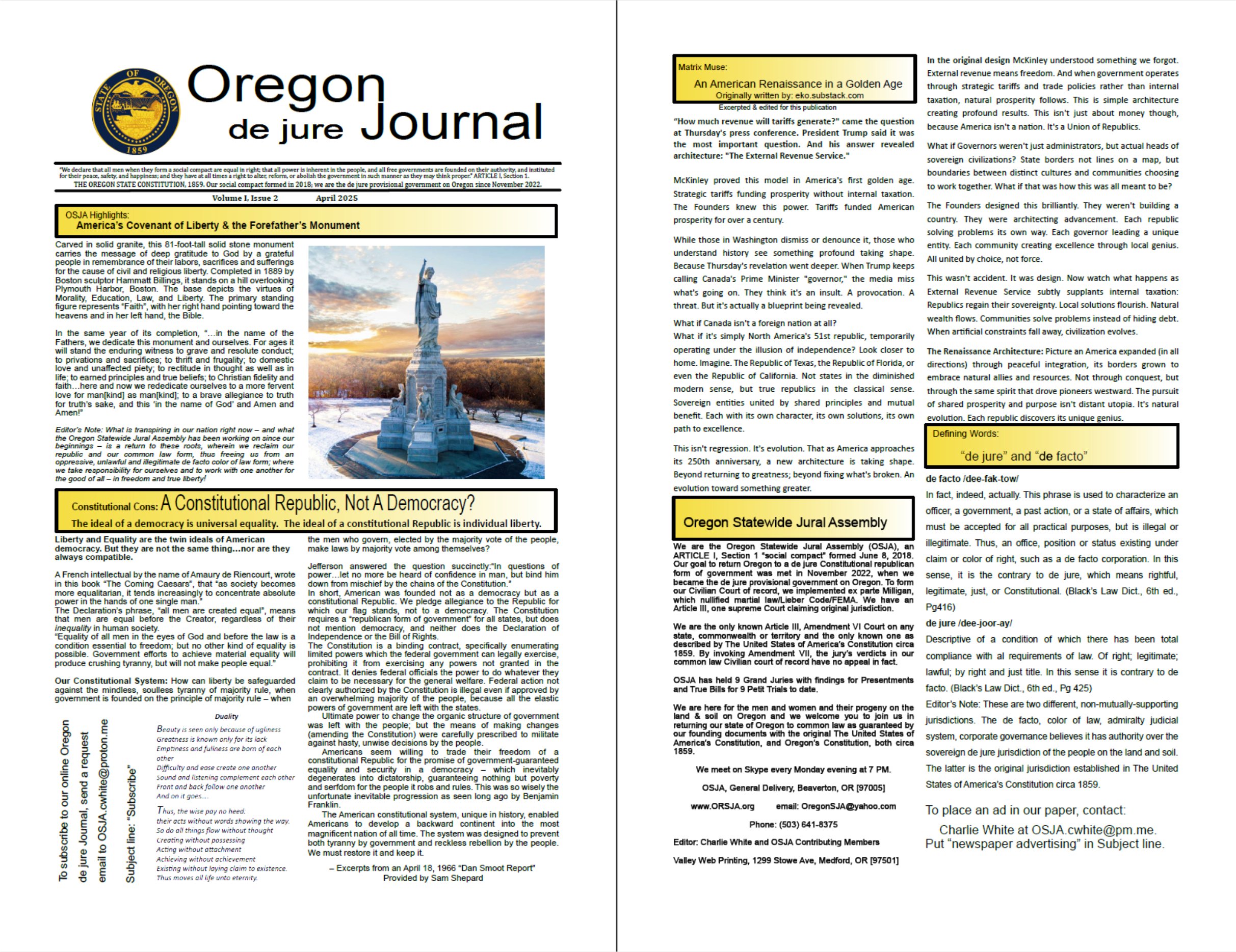 the Oregon de jure Journal – Oregon Statewide Jural Assembly
